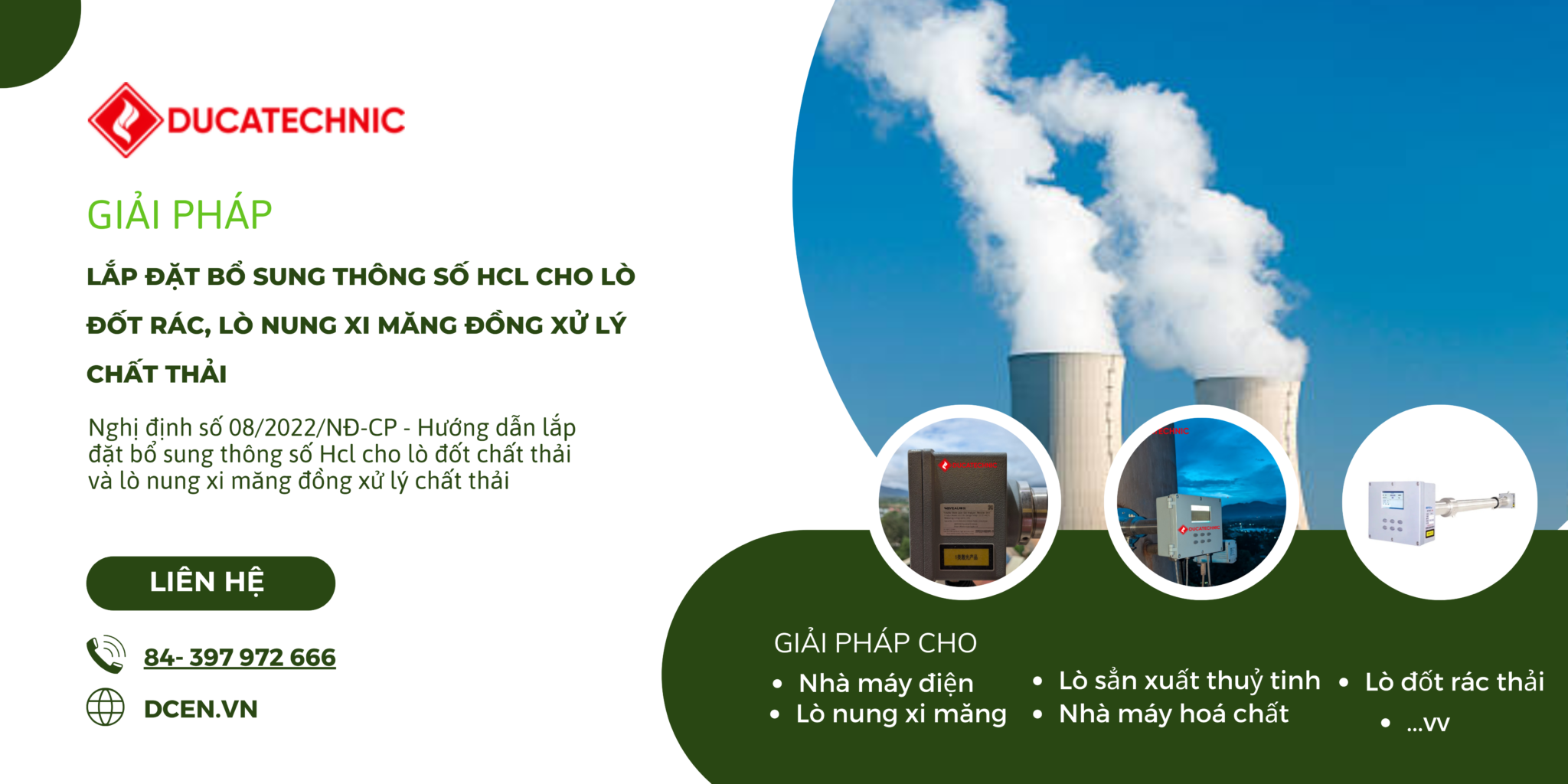 Giải pháp lắp đặt bổ sung thông số Hcl cho lò đốt rác, lò nung xi măng ...